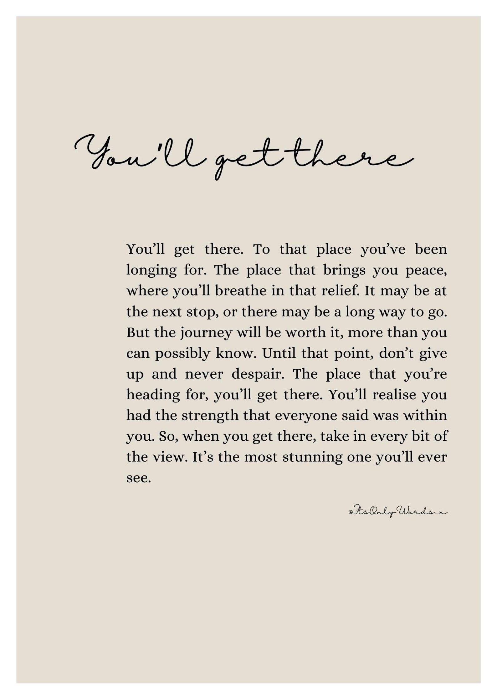 You’ll Get There - Inspirational Poem for Encouragement and Mental ...