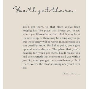 You’ll Get There - Inspirational Poem for Encouragement and Mental ...