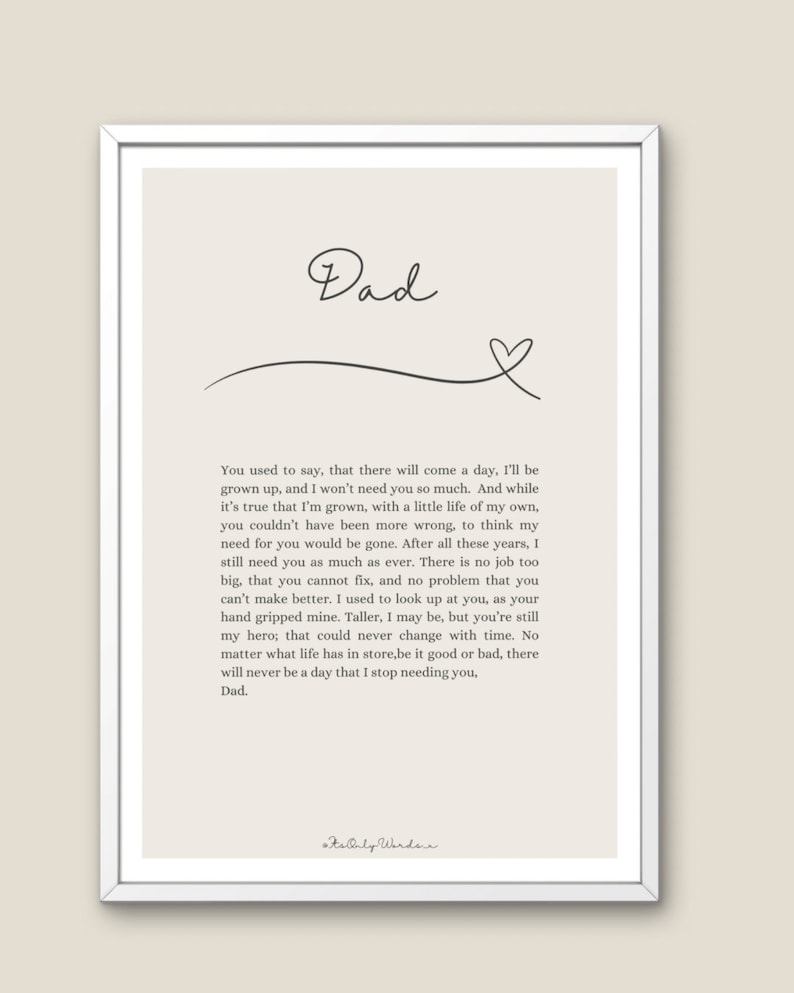 Dad Poem Print - Etsy