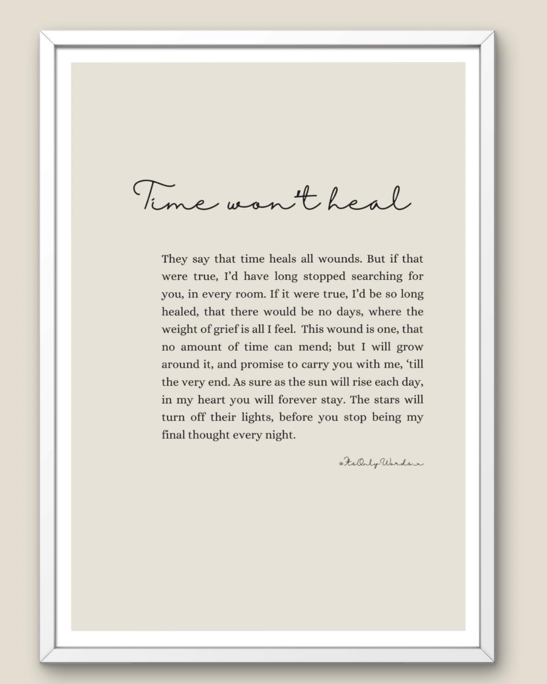 Time Digital Poem Print Comforting Instant Download for Grief and Loss ...