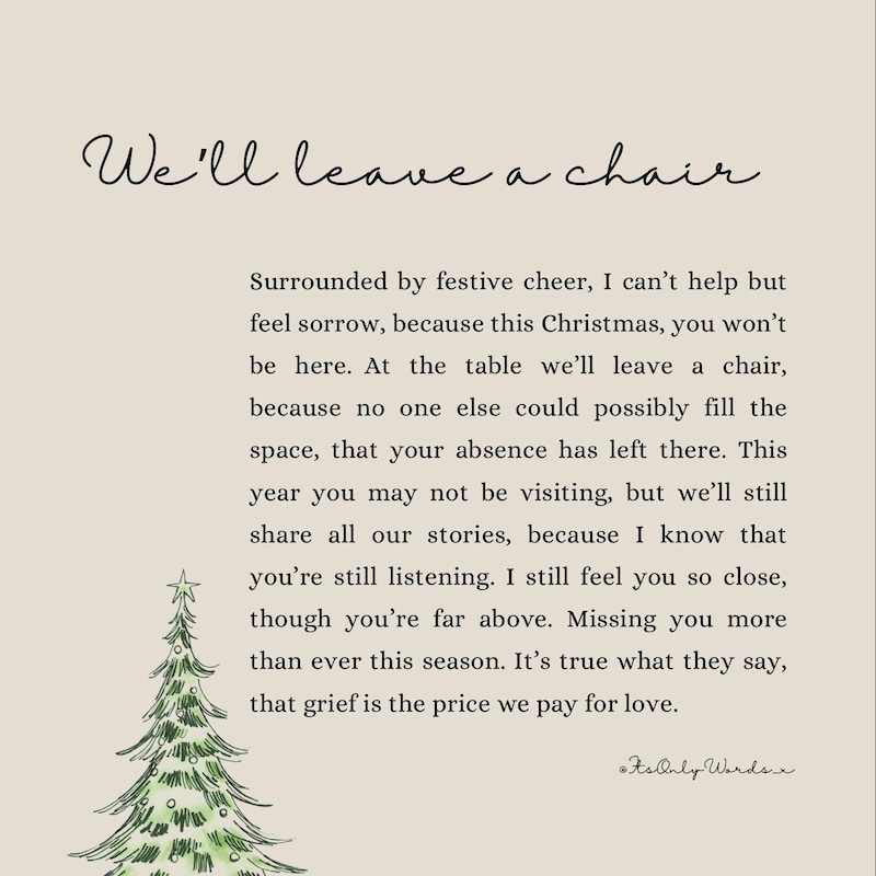 Empty Chair Poem - Etsy UK