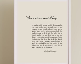 You Matter A4 Mental Health Poem Print Mental Health Poster Digital ...