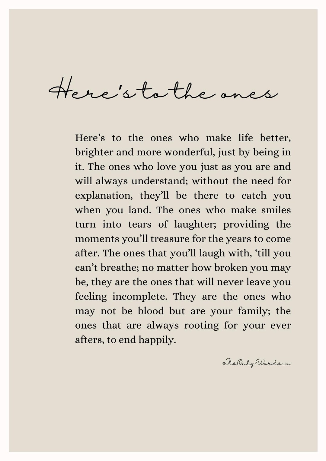 Here’s to the Ones Poem Print – A4/A5, Framed or Unframed ...