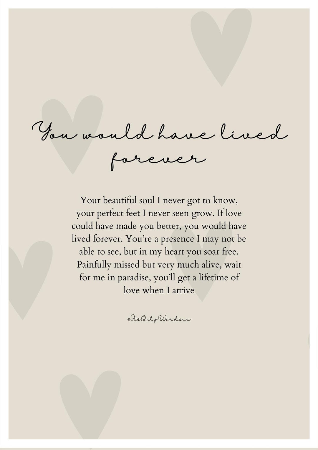 Baby Loss Poem Print: Remembrance Keepsake (A4/A5) - Etsy UK