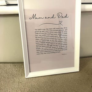 Personalized Mum and Dad Poem Print: Sentimental Family Gift - Etsy UK
