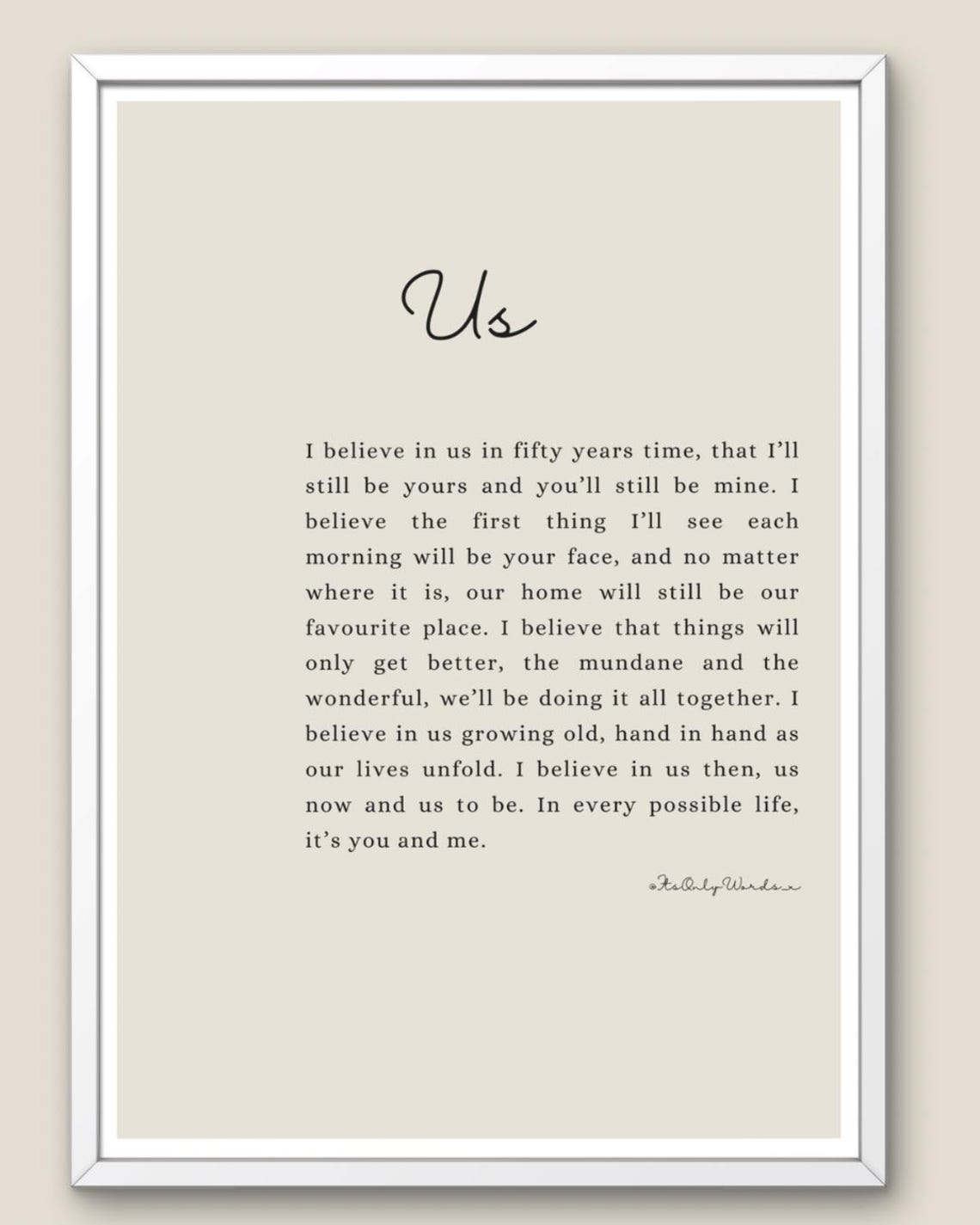 Us Poem Digital Download – Printable Love Poem – Wedding or Anniversary ...