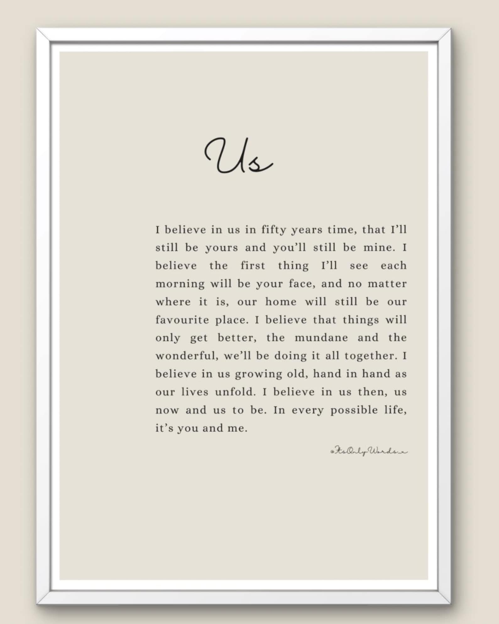 Us Poem Digital Download – Printable Love Poem – Wedding or Anniversary ...