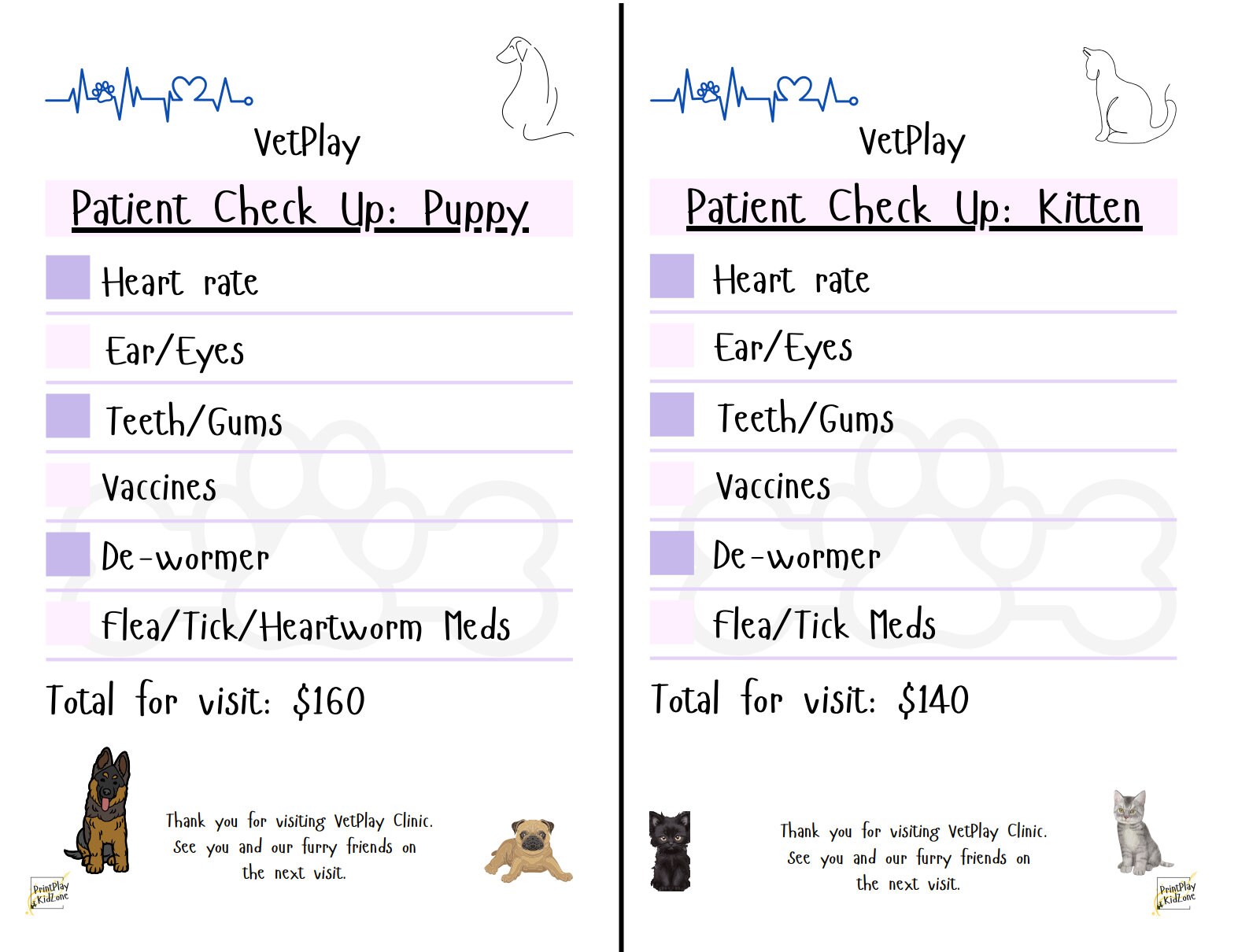 Kids Printable Vet Check List - Etsy