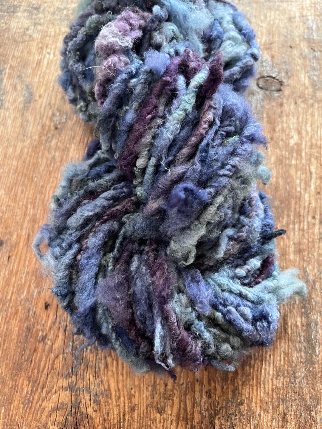 Ferris Wheel - Nubbly Southdown Wool Art Yarn, Purples and Blues - Etsy