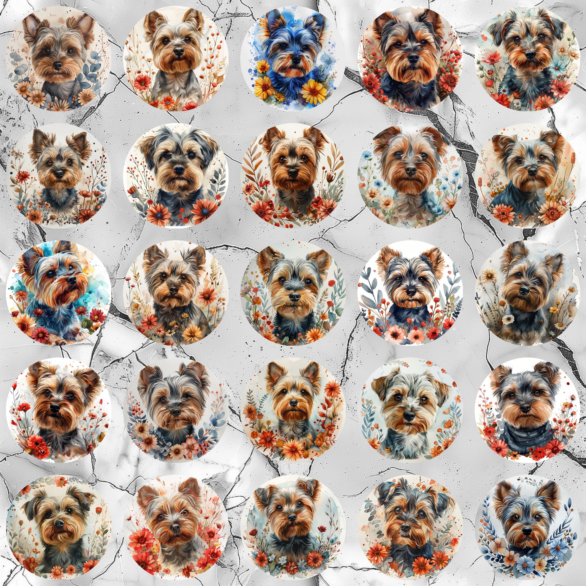 Watercolor Yorkshire Terrier 150+ Coaster Designs, Unique Car Coaster ...