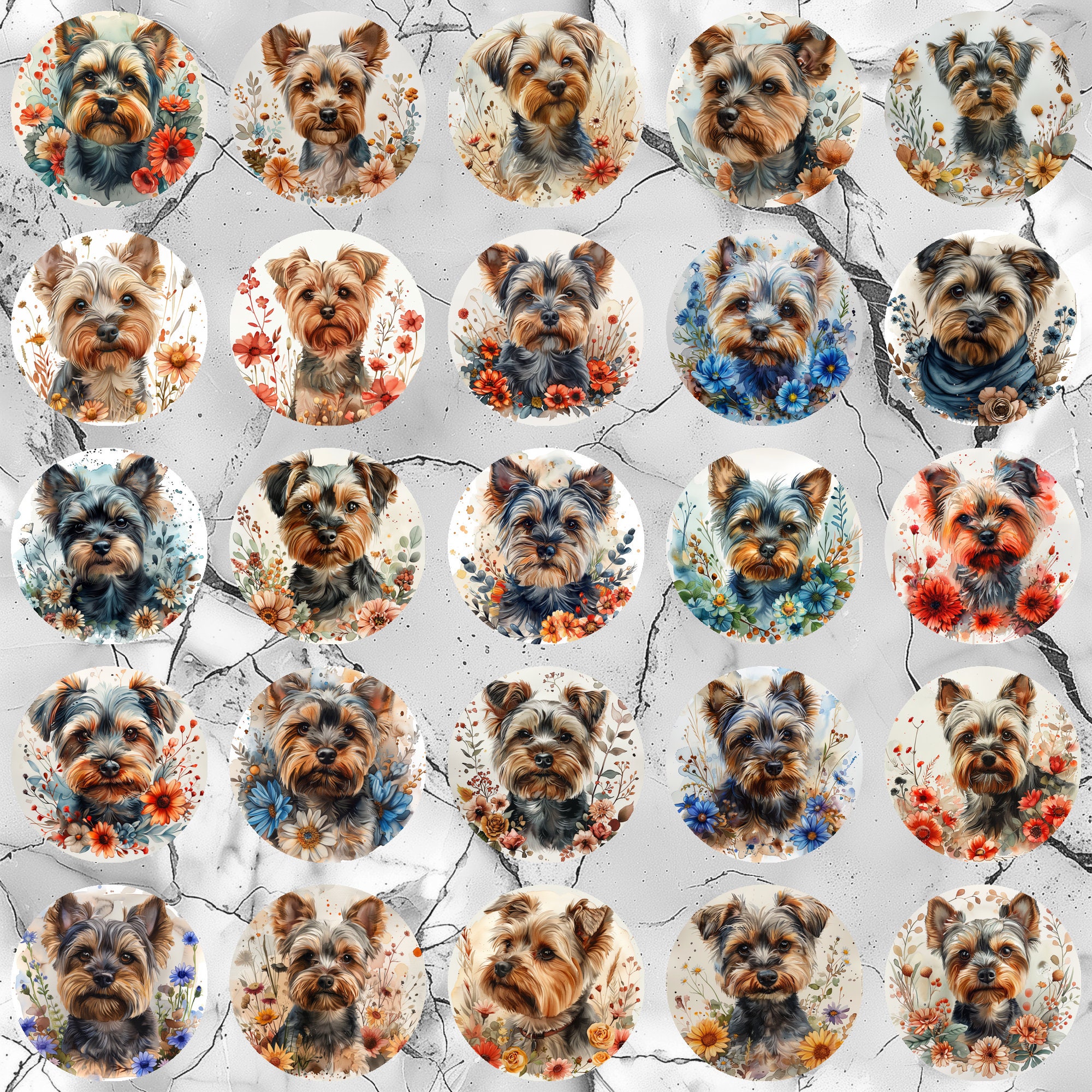 Watercolor Yorkshire Terrier 150+ Coaster Designs, Unique Car Coaster ...