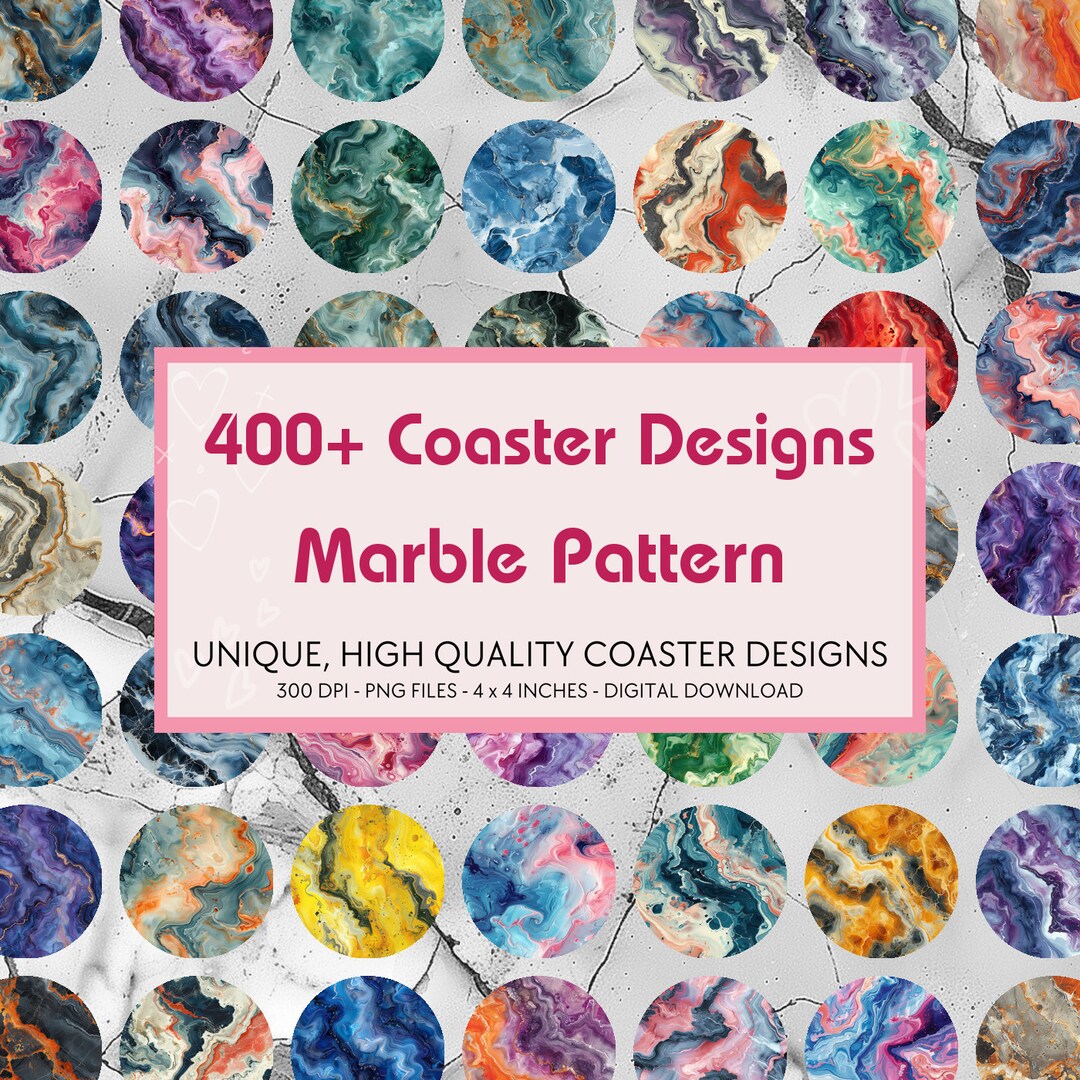 Marble Pattern 400+ Coaster Designs, Unique Car Coaster, Car Coaster ...