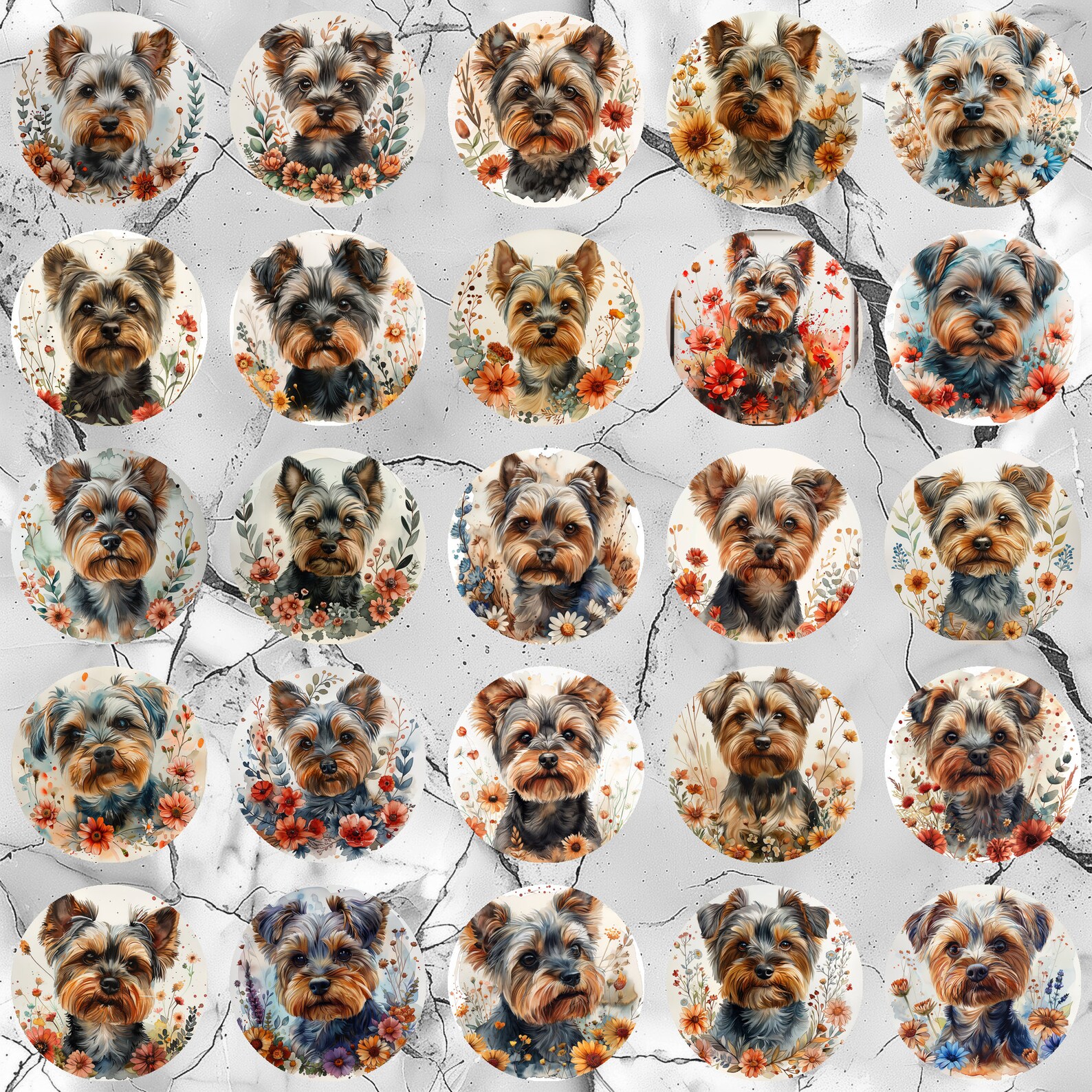 Watercolor Yorkshire Terrier 150+ Coaster Designs, Unique Car Coaster ...