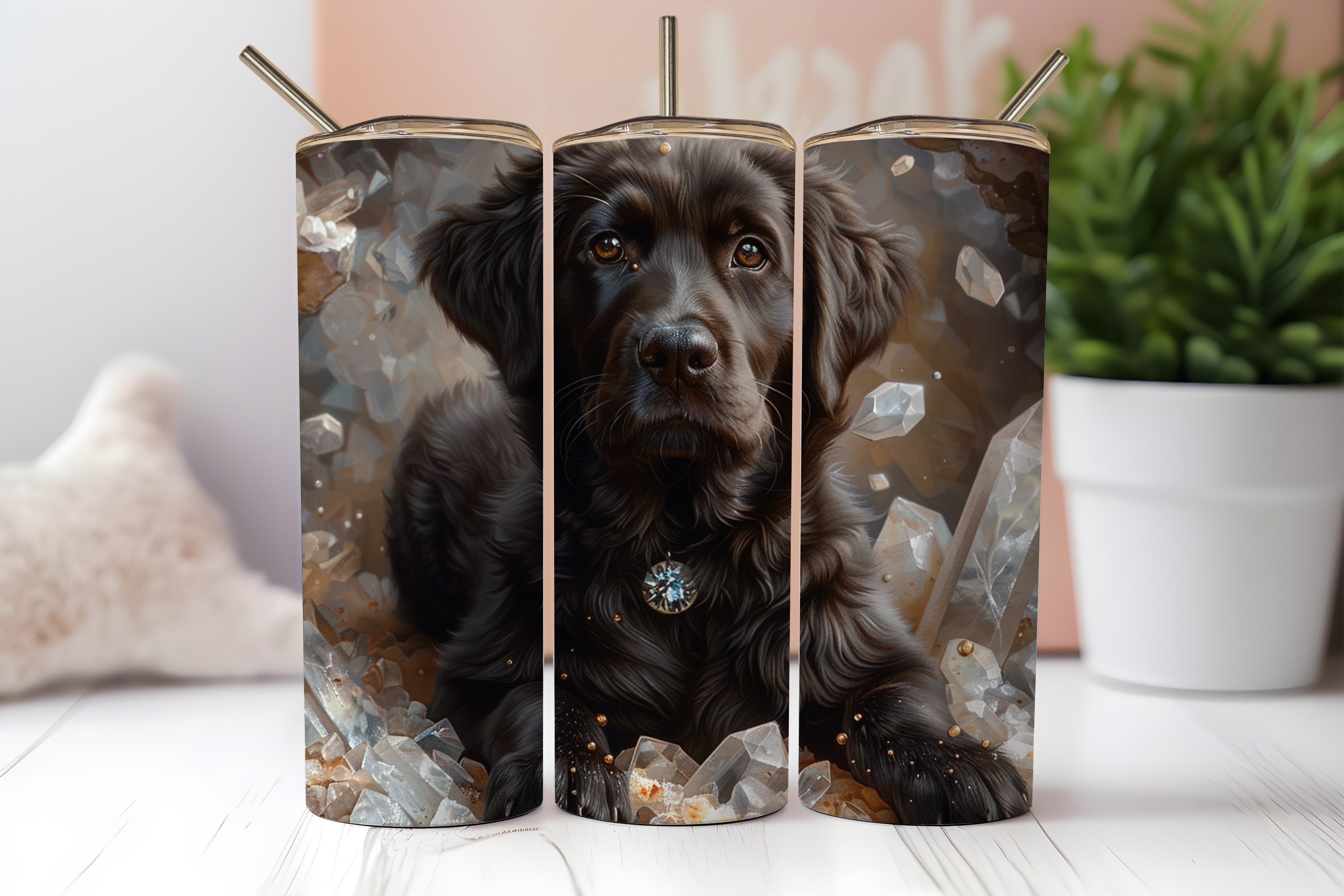 Golden Retriever Portrait, 280+ Designs, Tumbler Design Bundle, 20oz ...