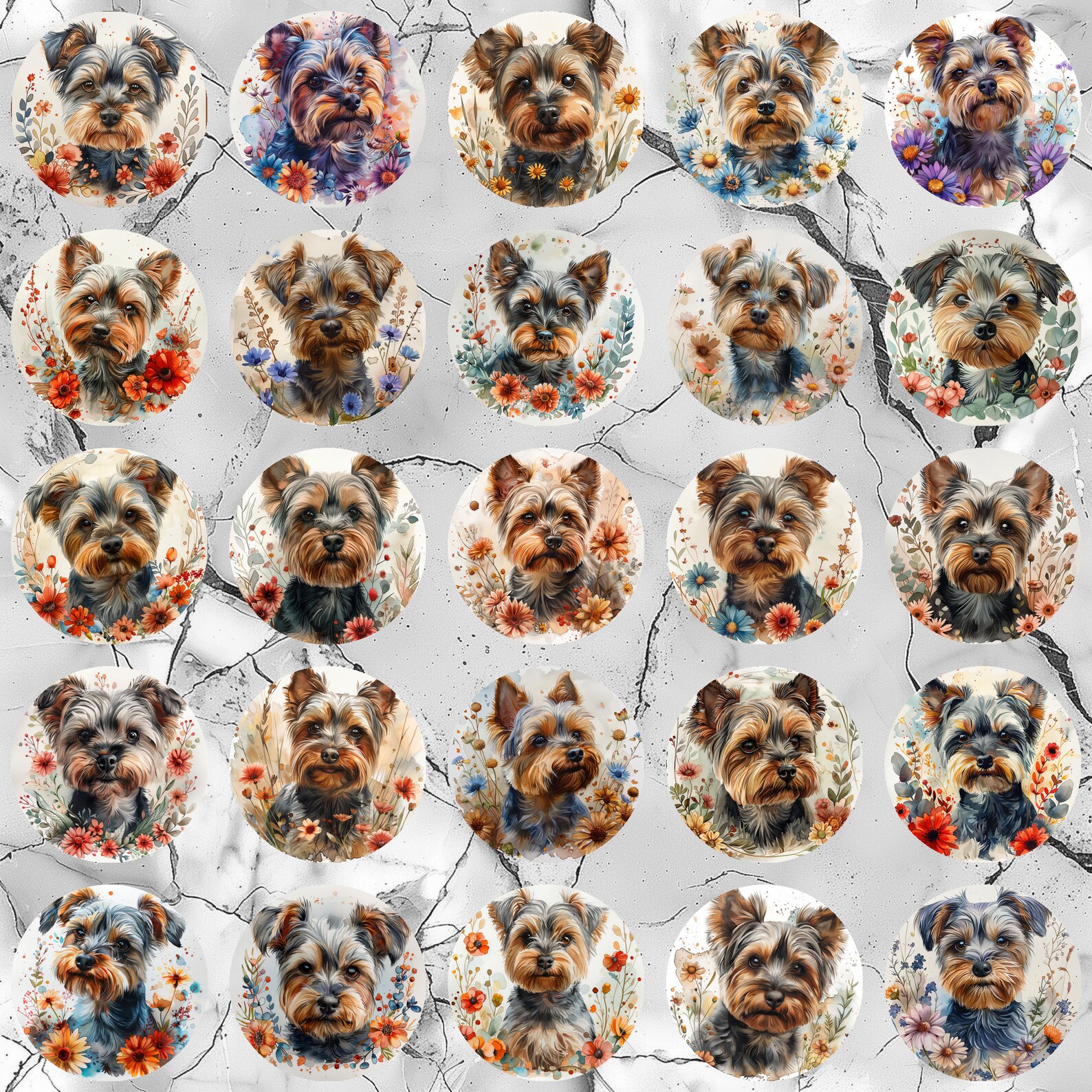 Watercolor Yorkshire Terrier 150+ Coaster Designs, Unique Car Coaster ...