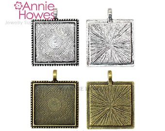 Square Pendant Settings Blanks for Glass. 25mm or 1. - Etsy