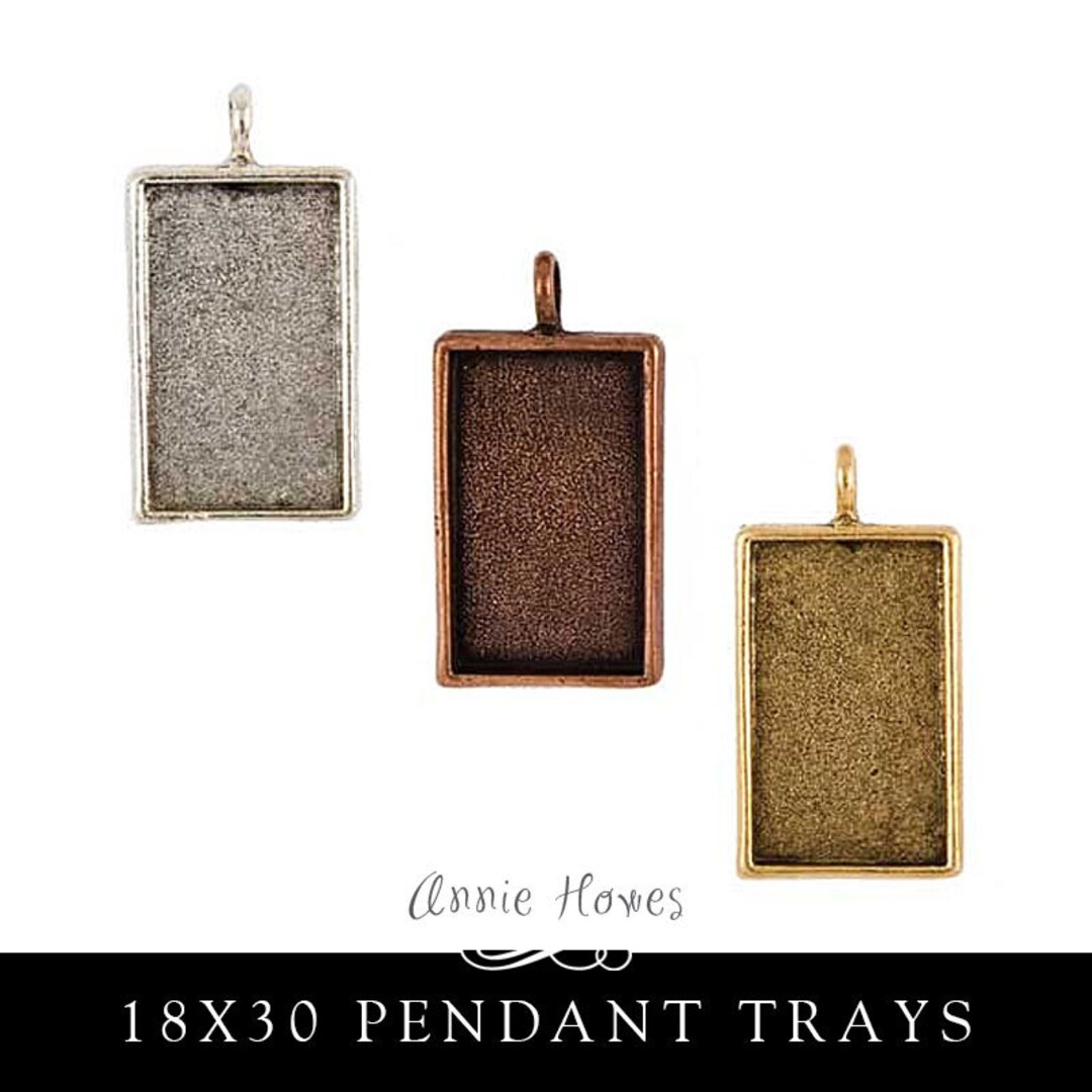 Rectangle Bezel Pendant Setting in Antique Copper Finish. Top With ...