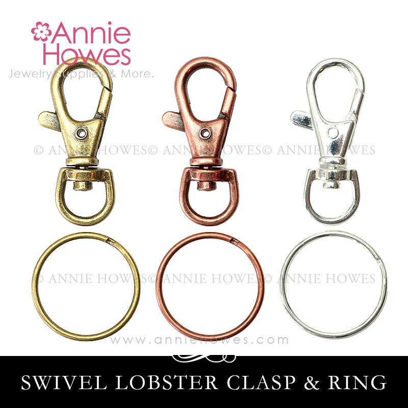 Large Lobster Clasp Purse Clip With Circle Key Rings. Choose Your Color ...