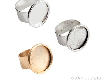 Wide Bezel Ring | Etsy