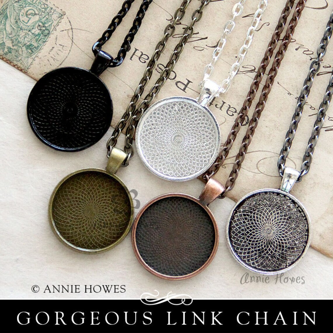 Link Chains With Lobster Clasp, 24 Inch, Vintage Copper, Gold, Black ...