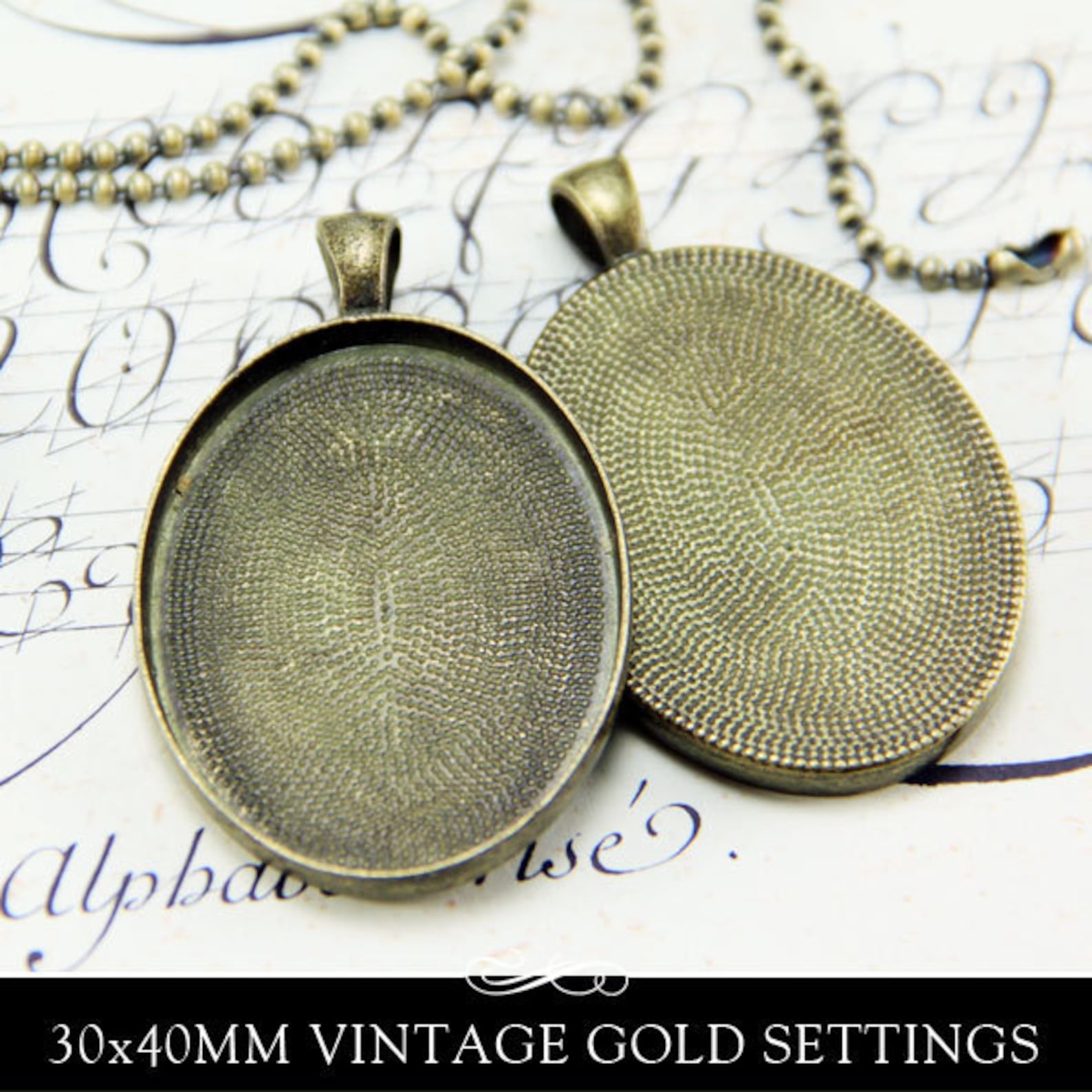 30mm X 40mm Oval Pendant Settings Blanks Silver Bronze - Etsy