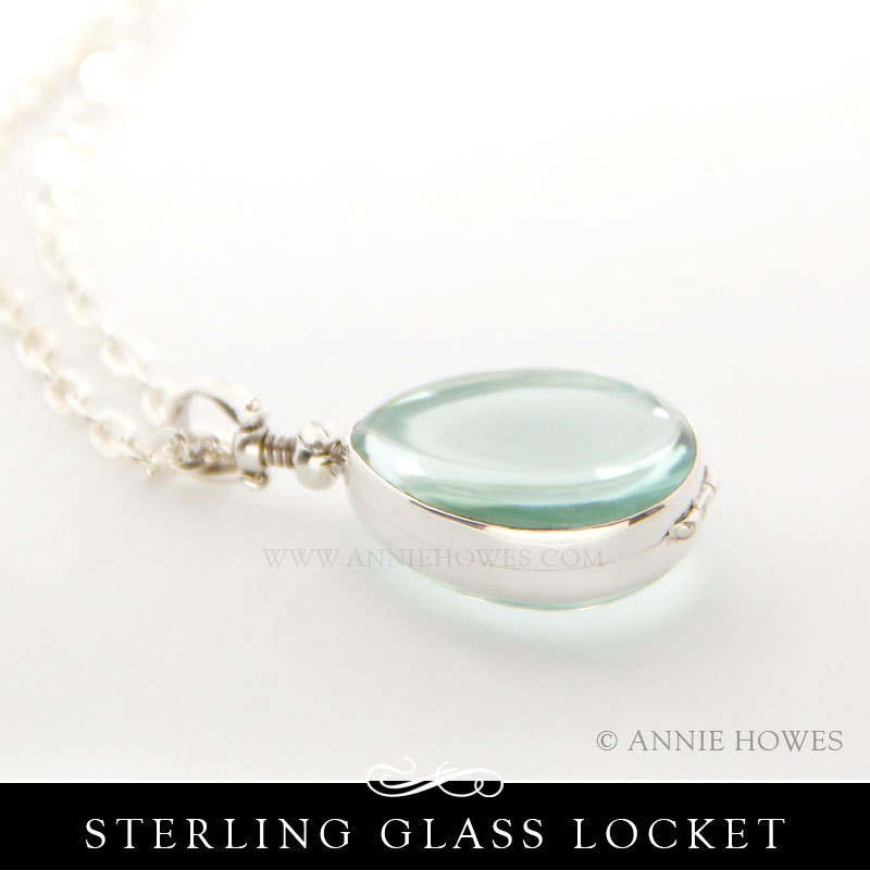 Sterling Silver Glass Locket Pendant. Wedding Bouquet Charm. - Etsy