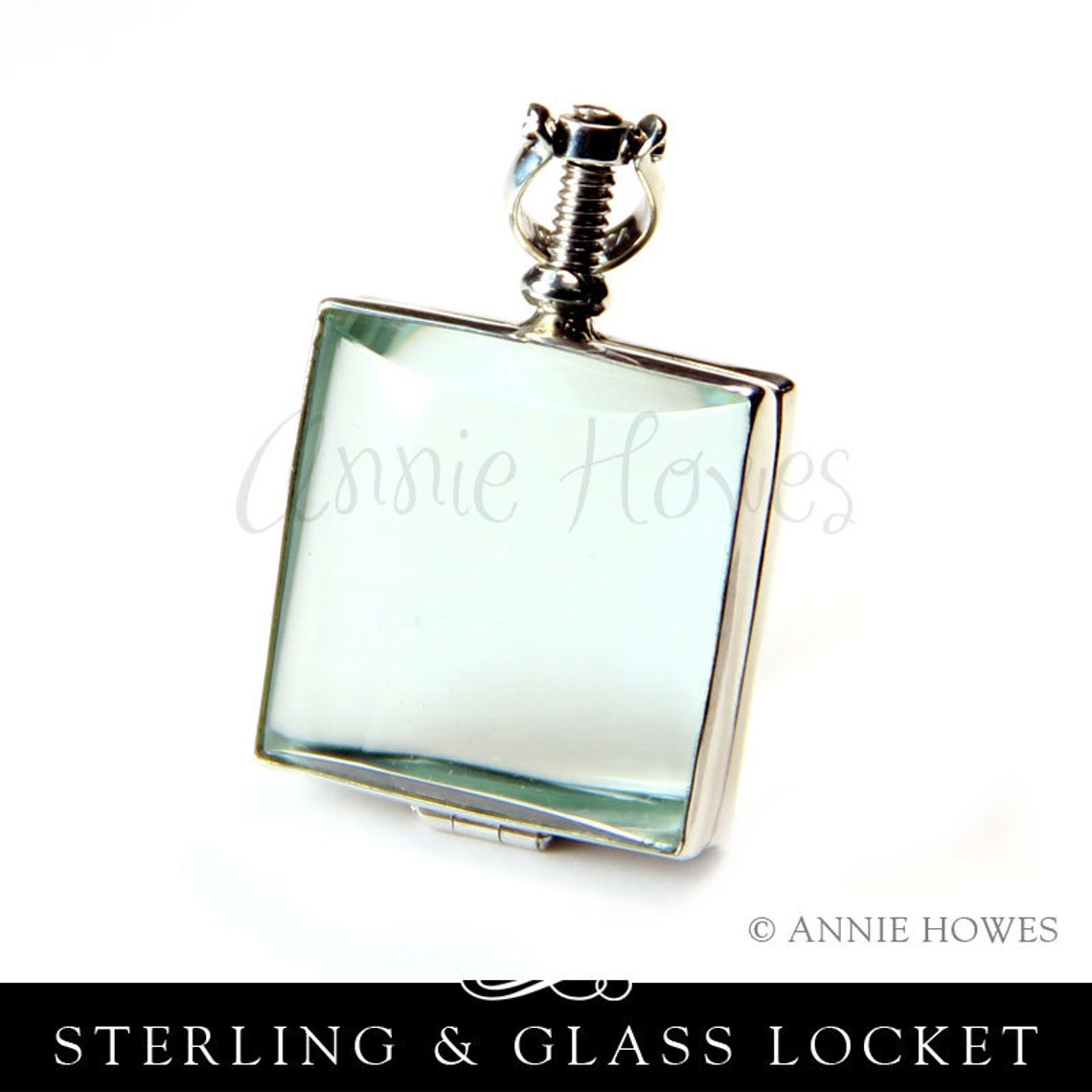 Sterling Silver Glass Locket Pendant. Wedding Bouquet Charm. - Etsy