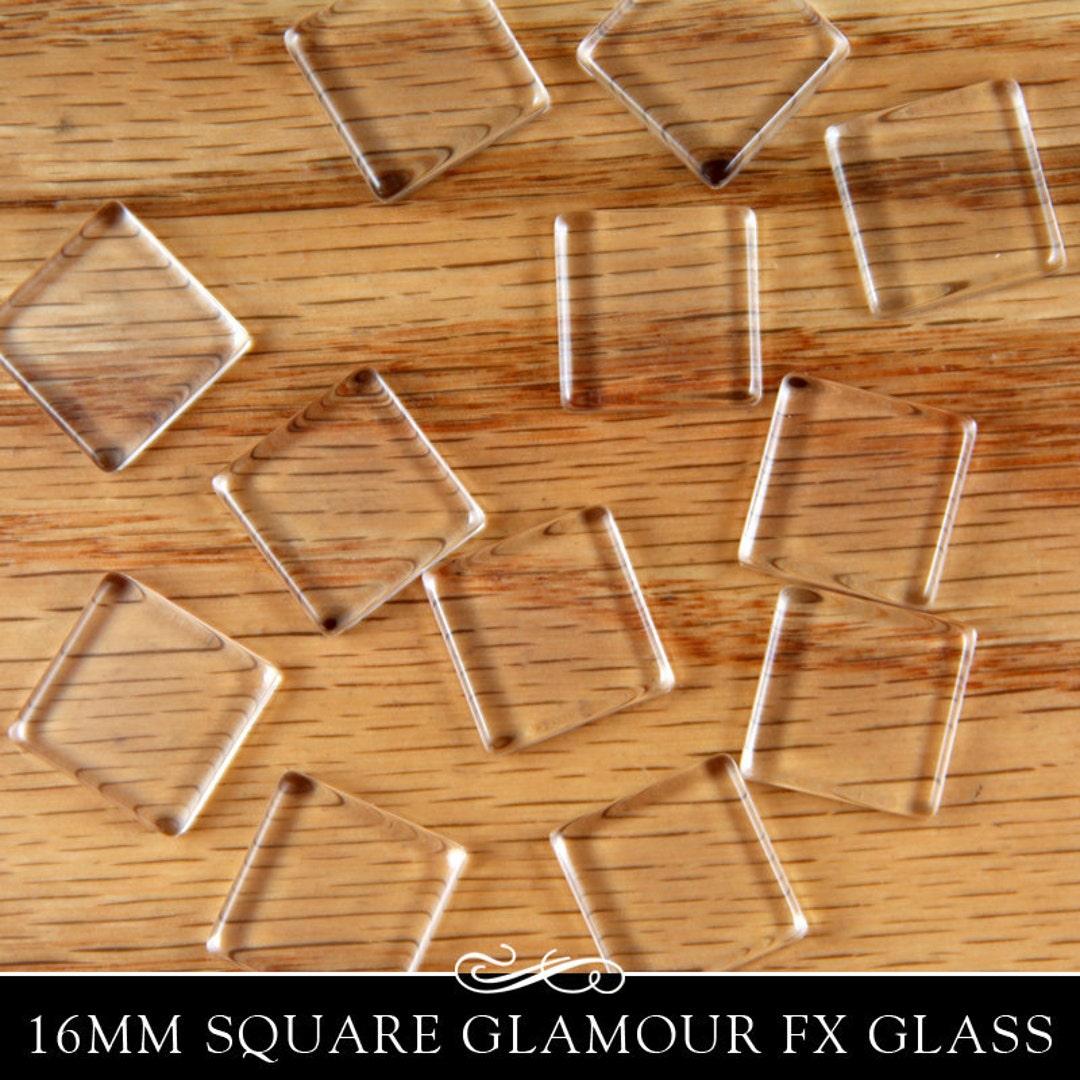 16mm Clear Square Glass Shapes. Clear Glass Tiles for Pendants and ...