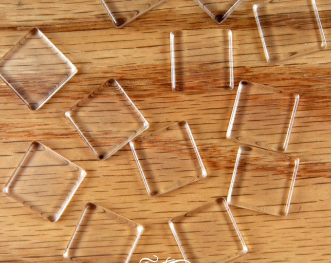 15mm Clear Square Glass Shapes. Clear Glass Tiles for Pendants - Etsy