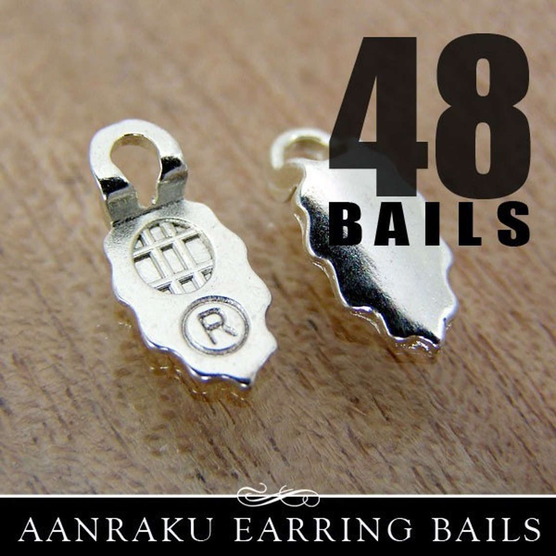 48 EARRING BAILS Silver Plated Aanraku Glue Pad Earring | Etsy