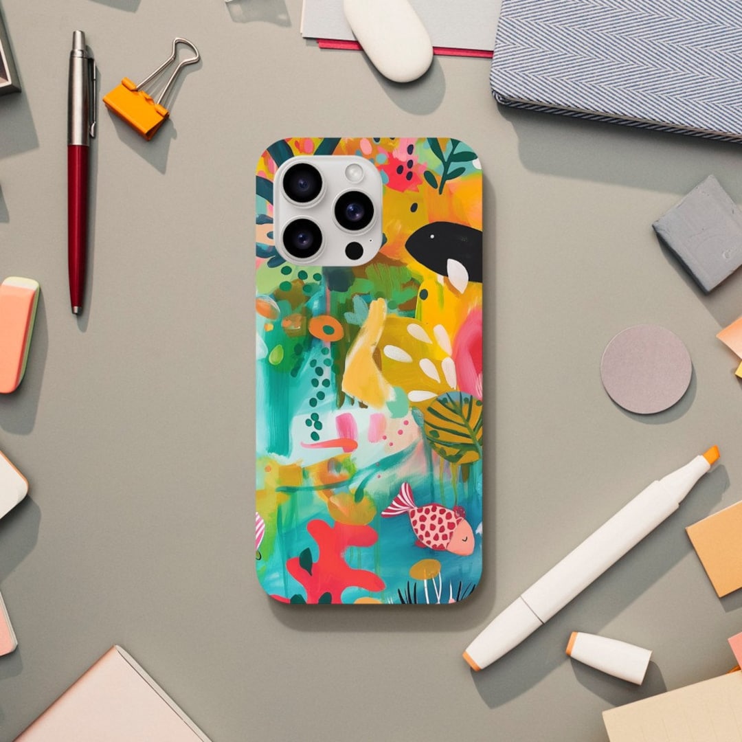 Whimsical Colorful Underwater Life Tough Phone Case iPhone Samsung ...
