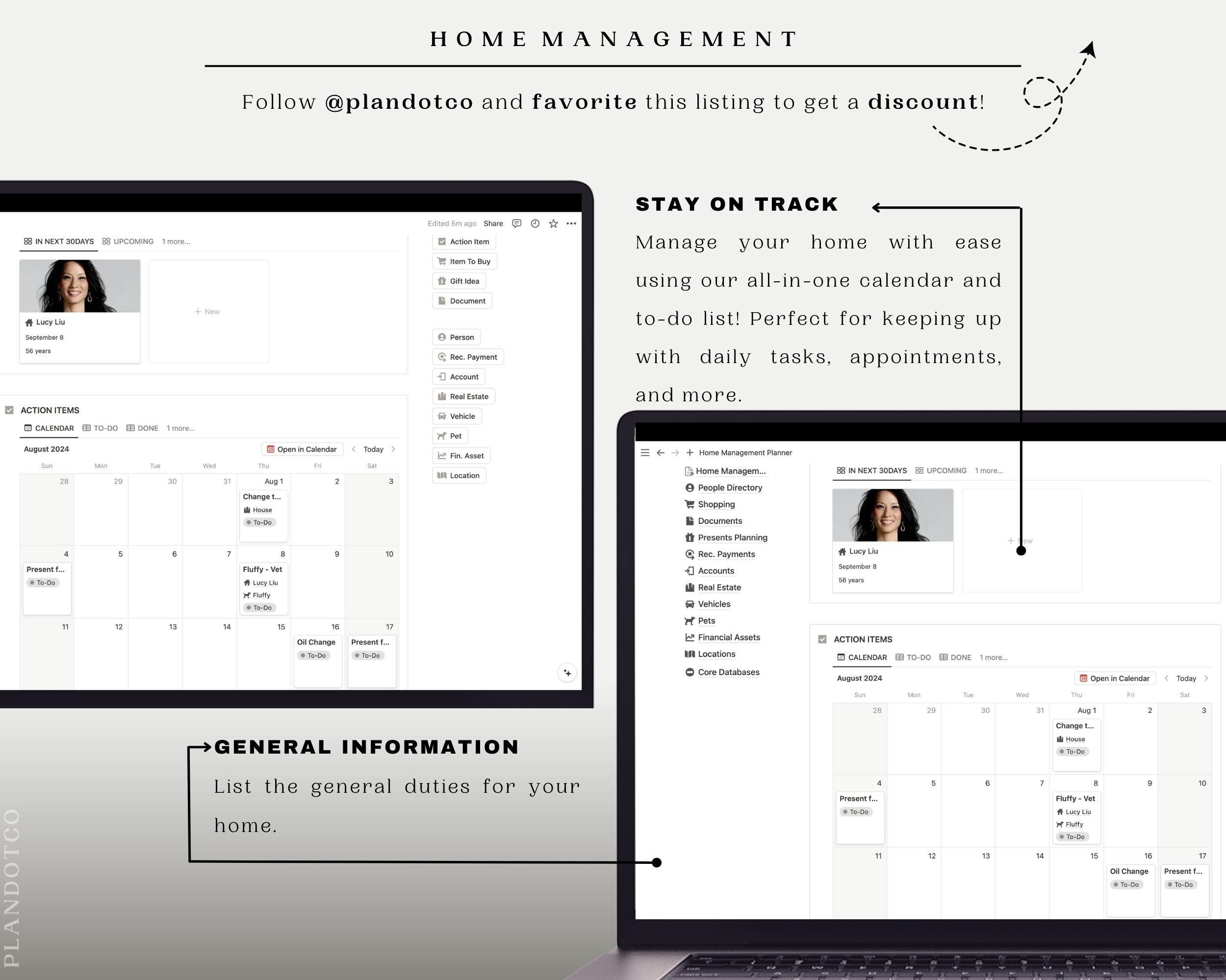 Comprehensive Home Management Planner | Digital Organizer for Finance ...