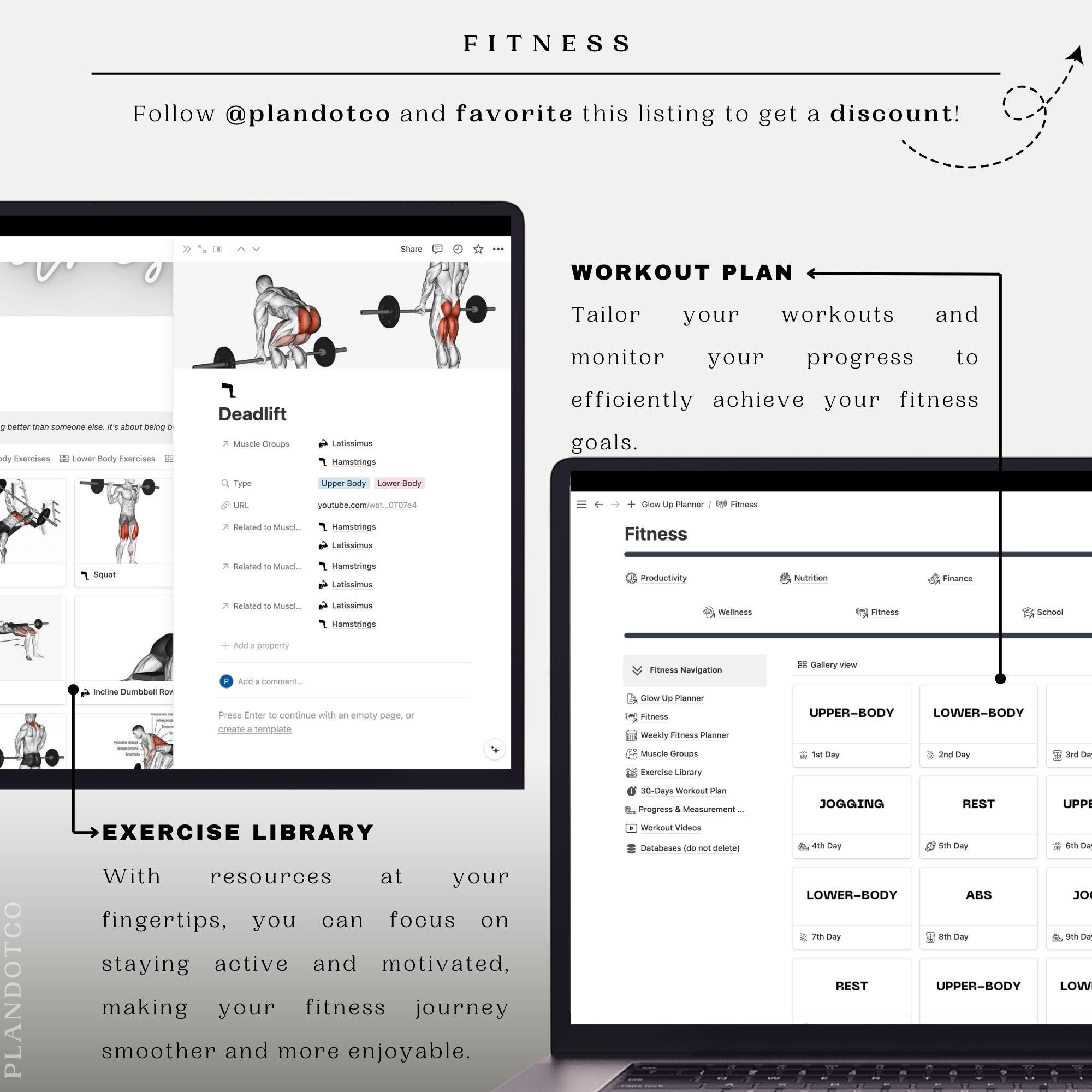 Glow up Planner Notion Template Productivity, Wellness, Fitness ...
