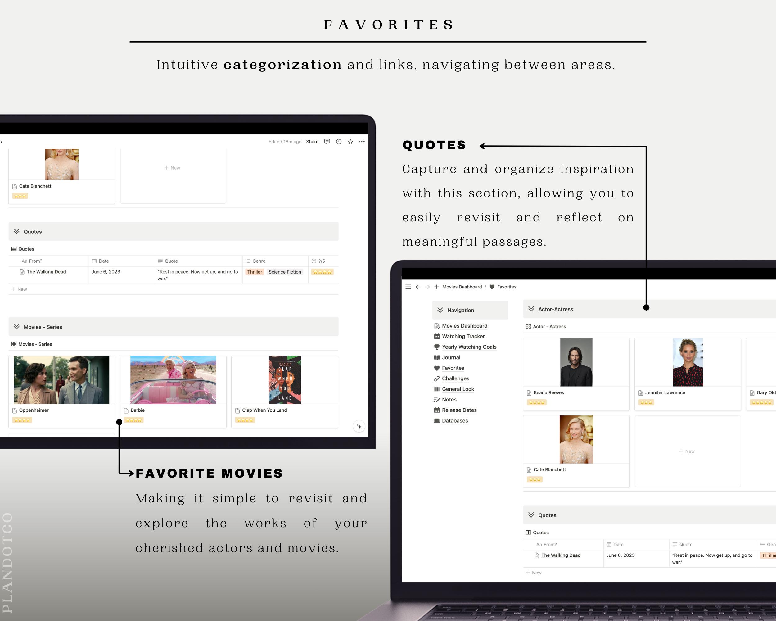 Movies & TV Shows Dashboard | Notion Watchlist Tracker for Genres, Goal ...