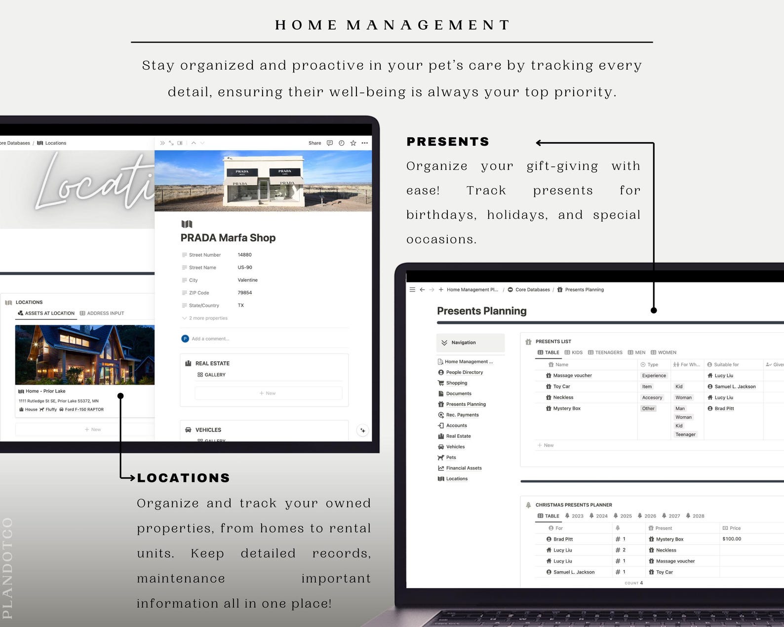 Comprehensive Home Management Planner | Digital Organizer for Finance ...