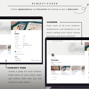 Student Dashboard | College & High School, Notion Academic Planner for Study Schedule ...