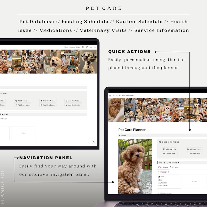 Complete Pet Care Planner | Notion Template for Feeding, Health ...