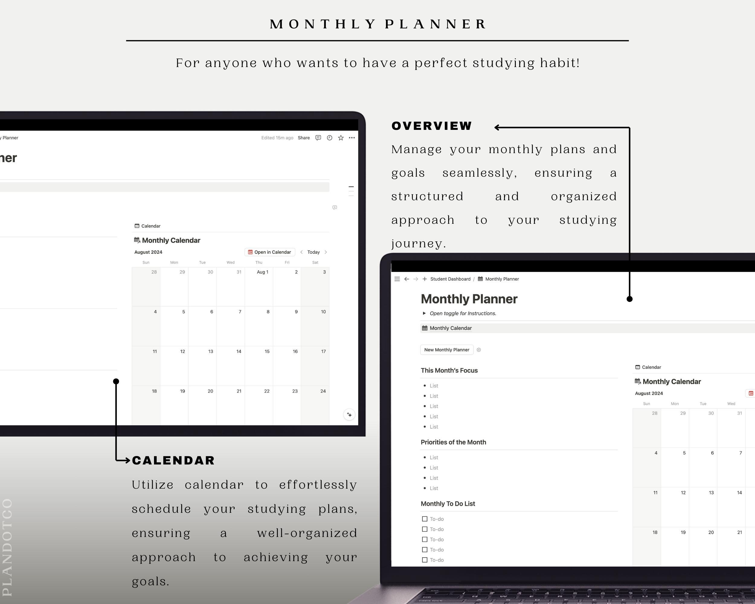 Student Dashboard | College & High School, Notion Academic Planner for ...