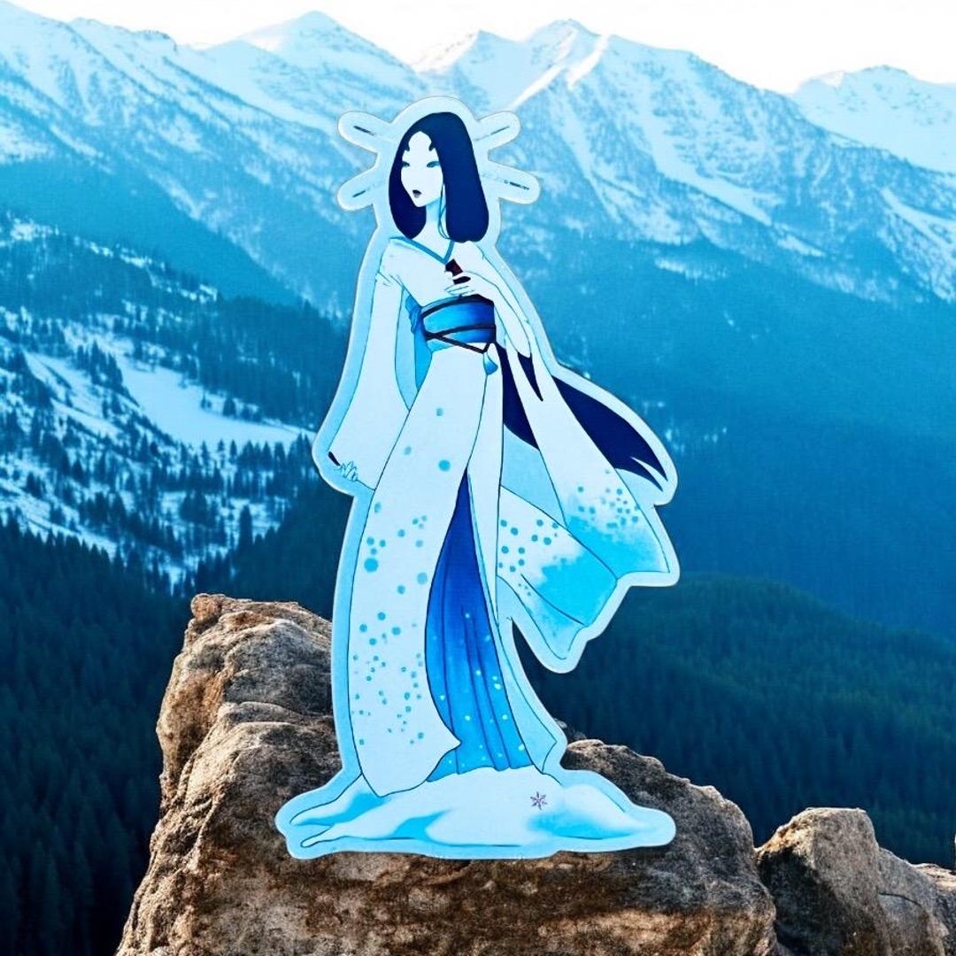Winter’s Ghost: Yuki-onna Sticker, Japanese Yokai Art, Yuki-onna Decals ...