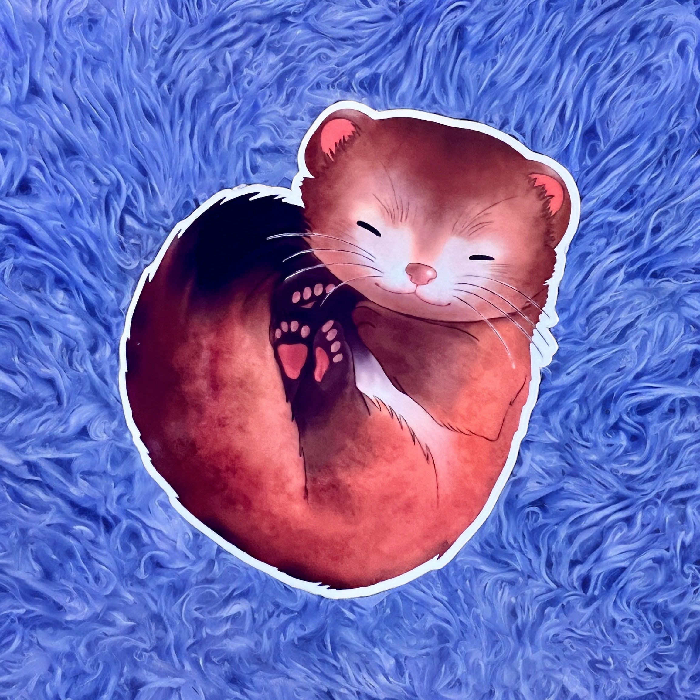 Adorable Ferret Vinyl Sticker, Ferret Art Decal, Animal Lovers, Pets - Etsy