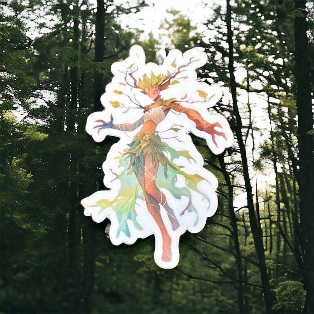 Forest Dryad Vinyl Sticker, Woodland Fantasy Art, Laminated Decals ...