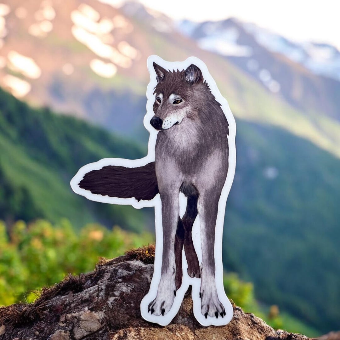 Gray Wolf Vinyl Sticker | Nature-inspired Animal Sticker|wolf Decal ...