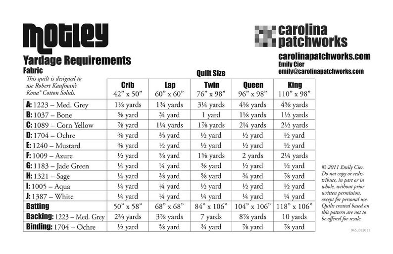 No. 045 Motley Quilt Pattern - Etsy
