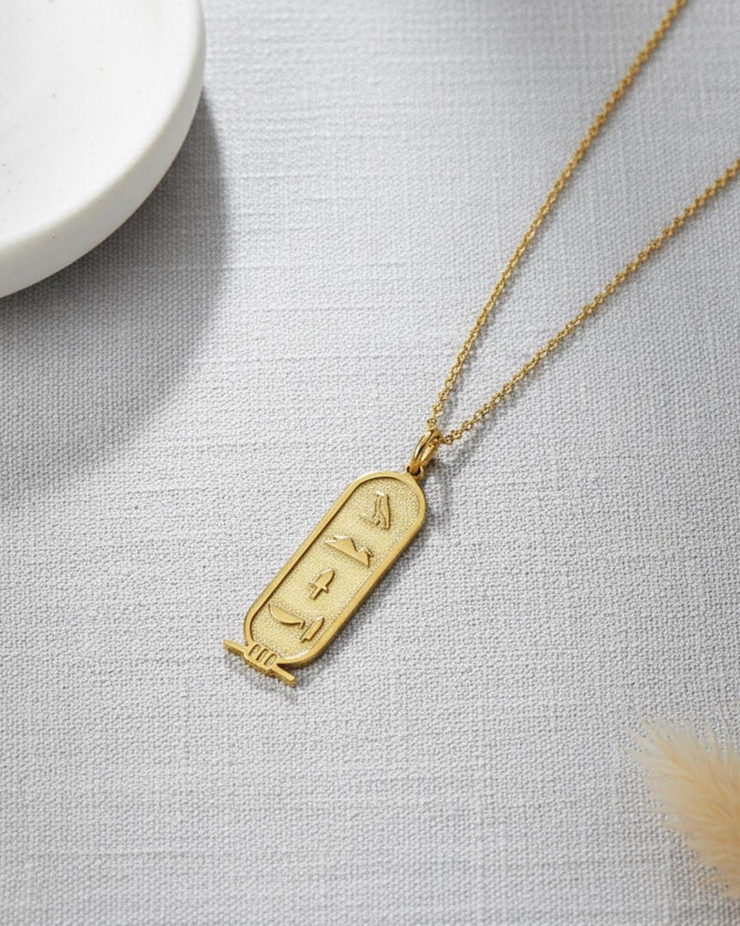 Egyptian Cartouche Name Necklace: Gold Personalized Hieroglyphics Name ...