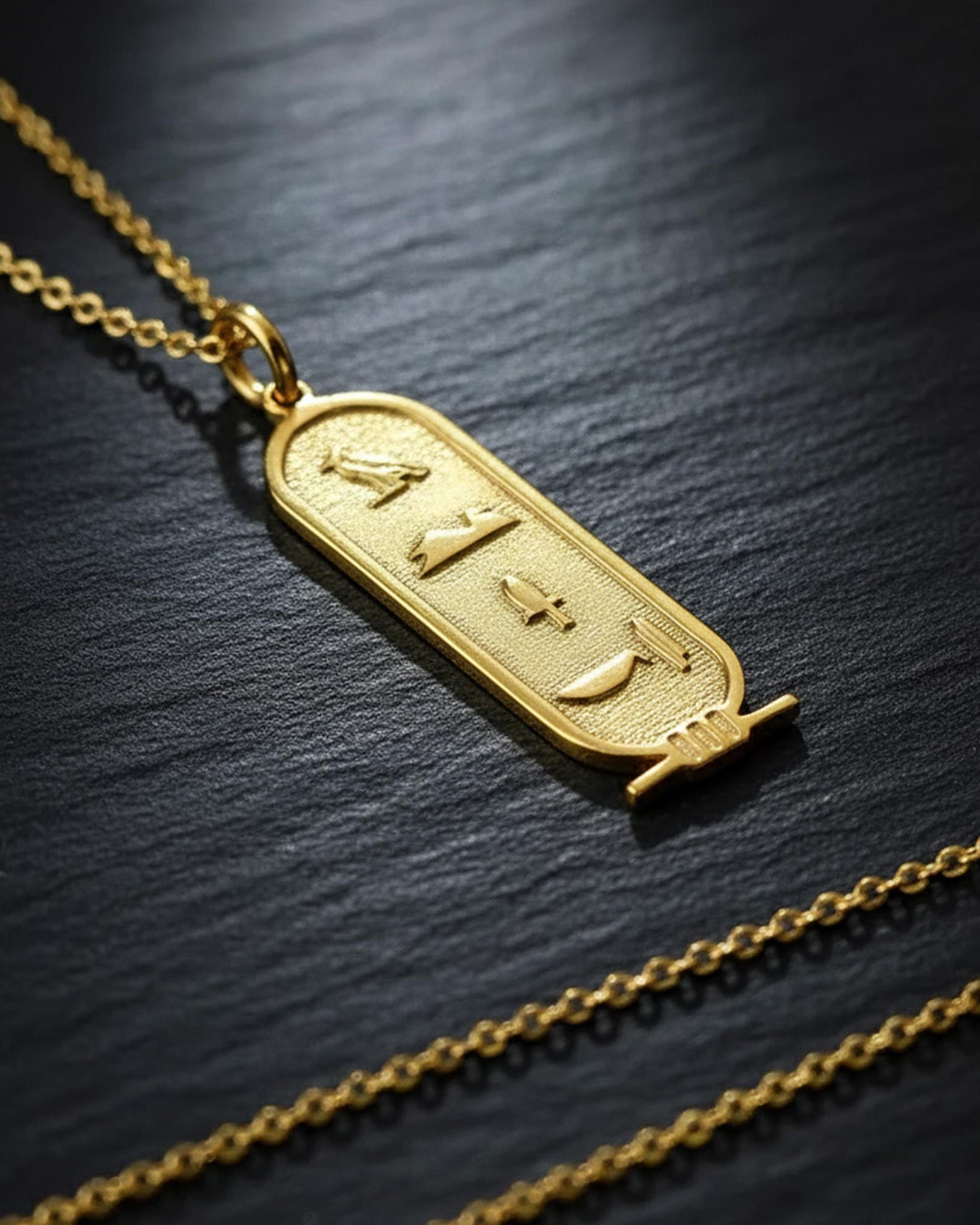 Egyptian Cartouche Name Necklace: Gold Personalized Hieroglyphics Name ...