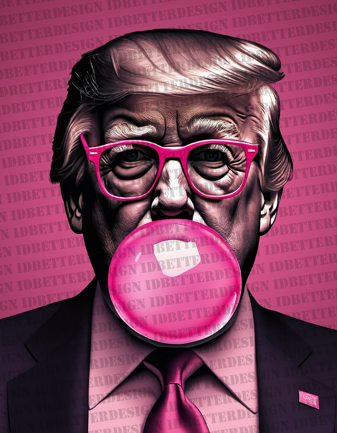 ORIGINAL ARTIST Pink Sun Glasses Trump Bubble Gum Png, Make America ...