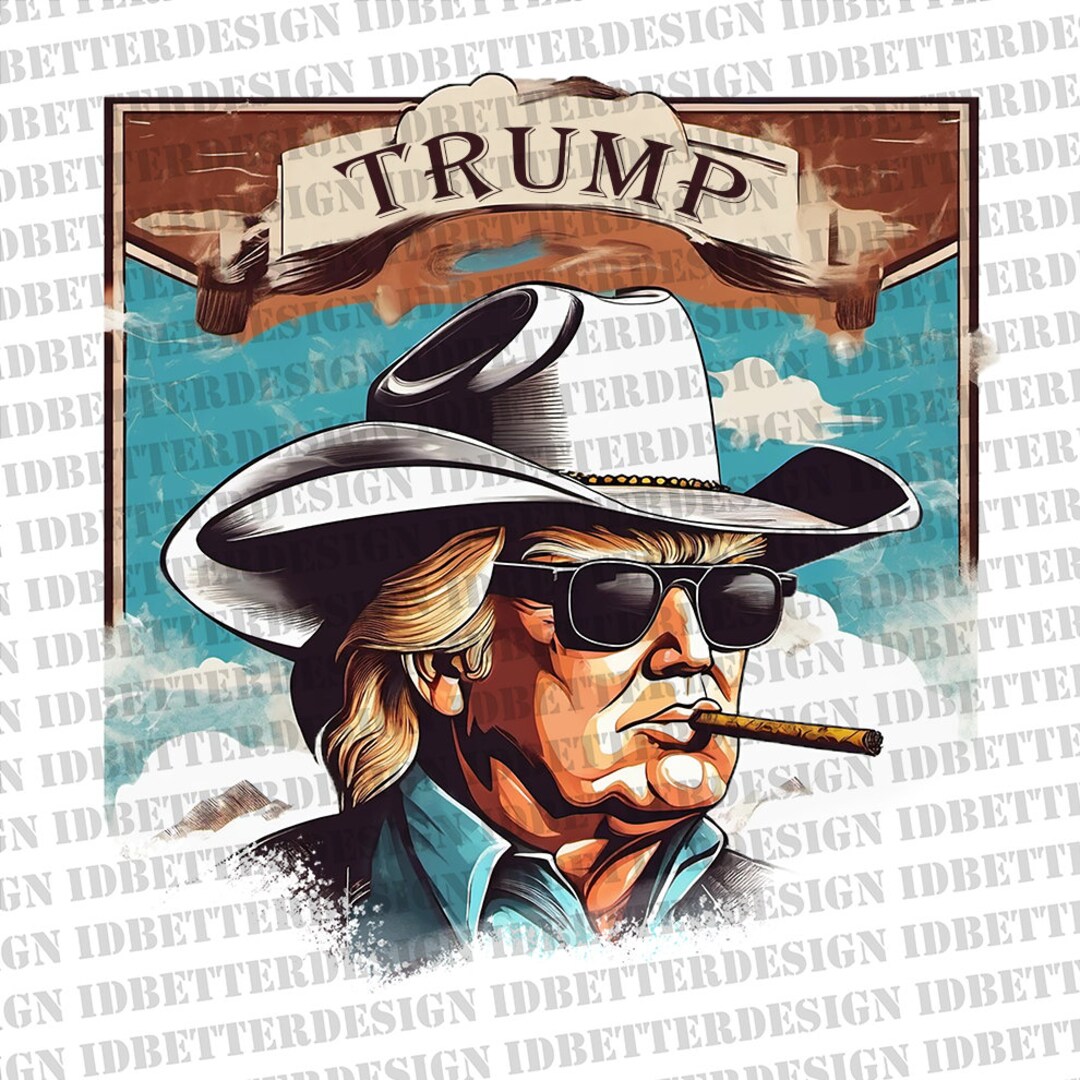 ORIGINAL ARTIST PRESIDENT Cowboy Western Instant Download Make America ...