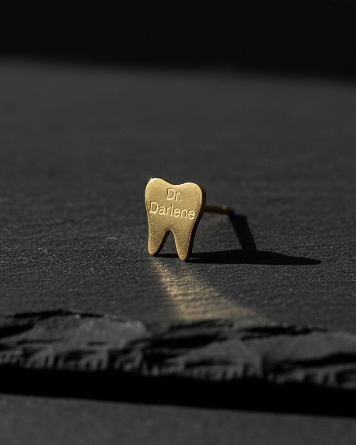 Custom Molar Tooth Earrings: Gold Personalized Dental Assistant ...