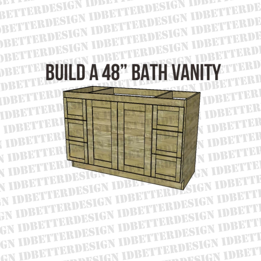 48 Bathroom Vanity Plans PDF DIY Furniture Plans Easy to Follow Woodworking Projects Custom ...