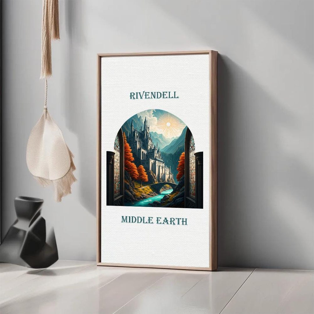 Rivendell Print, LOTR Art PNG , Lord of the Rings Art, Middle Earth ...